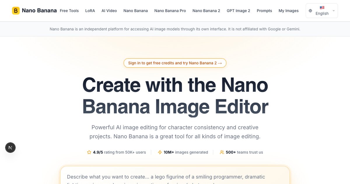 Nano Banana - Conversational Image Editing Platform